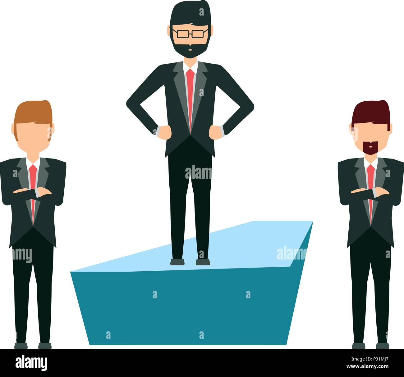 cartoon businessmen standing over white background, vector illustration ...