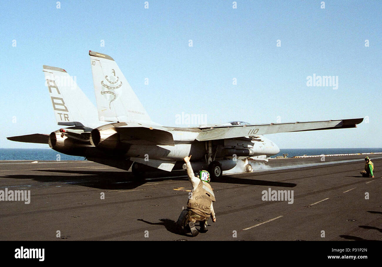 sea aboard USS Theodore Roosevelt (CVN 71) Dec. 19, 2001 -- A safety ...