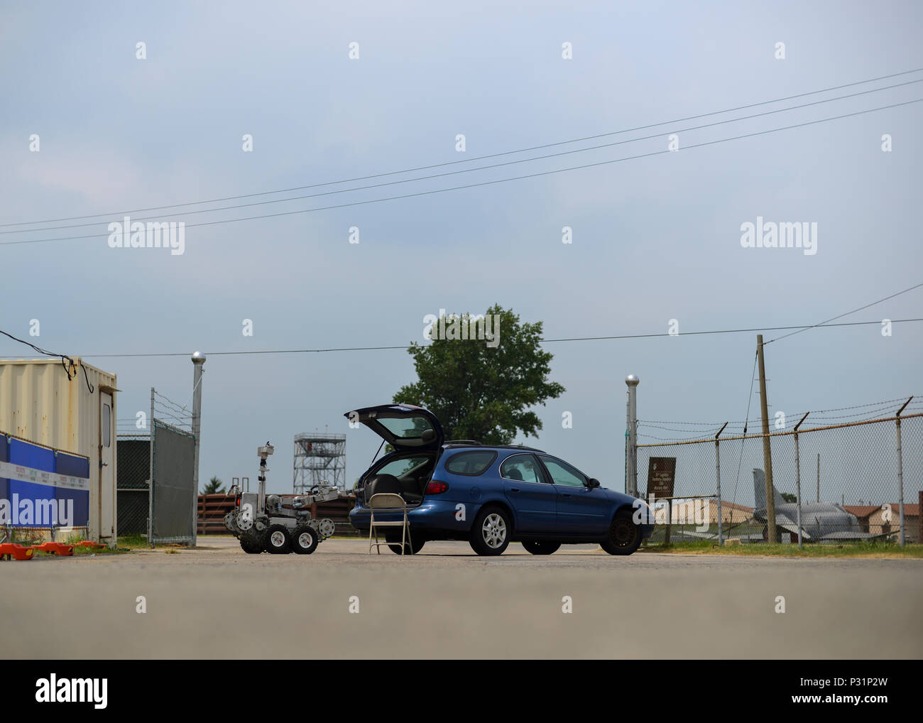 An Andros F6 robot approaches an improvised explosive device in the ...
