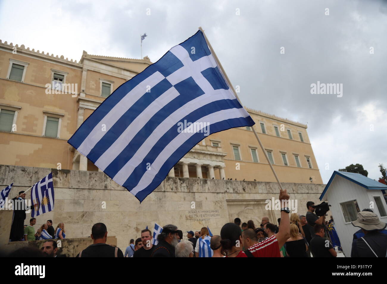 Athens, Greece. 16th June, 2018. Greeks demonstrate in Syntagma Sqaure ...