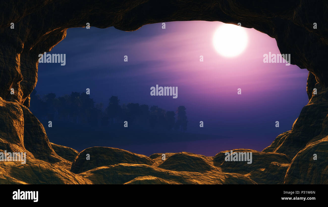 Panoramic view from a cave hi-res stock photography and images - Alamy