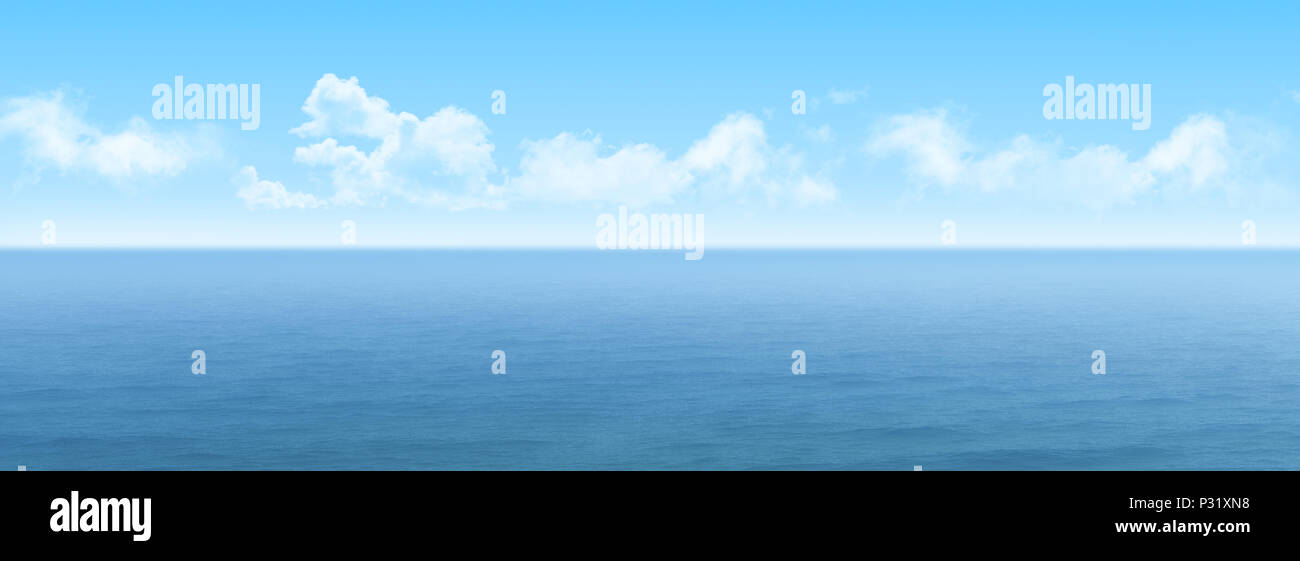 3D render of a widescreen sea landscape Stock Photo - Alamy