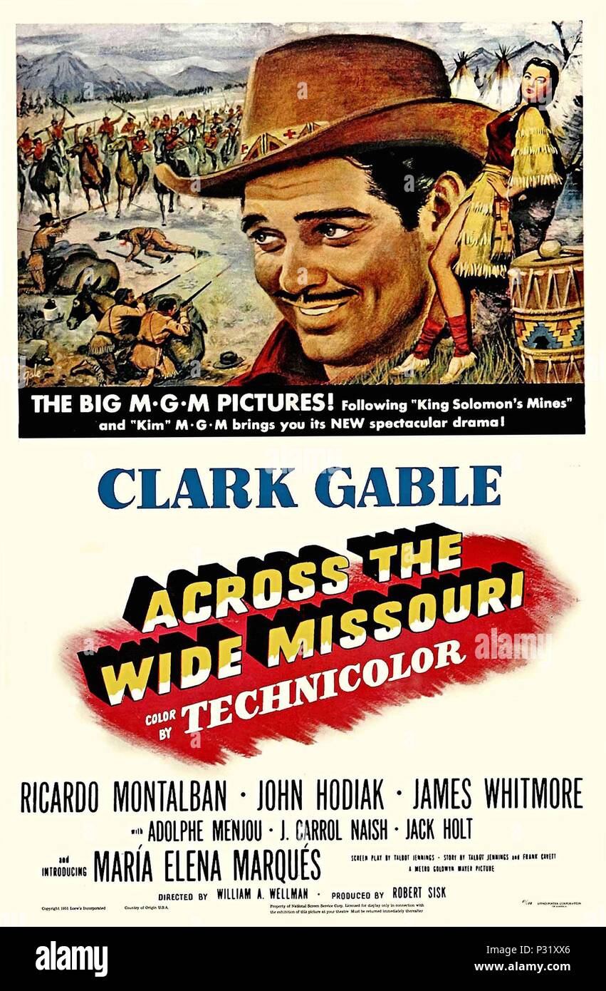 Original Film Title: ACROSS THE WIDE MISSOURI. English Title: ACROSS ...
