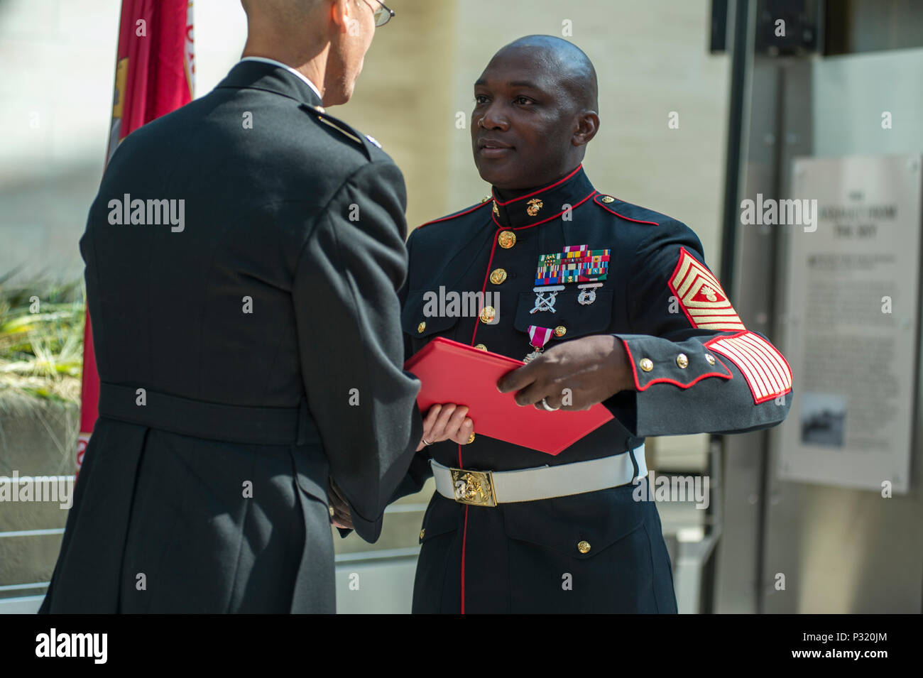 U.S. Marine Corps Master Gunnery Sgt. Luther Bounds, a communications ...