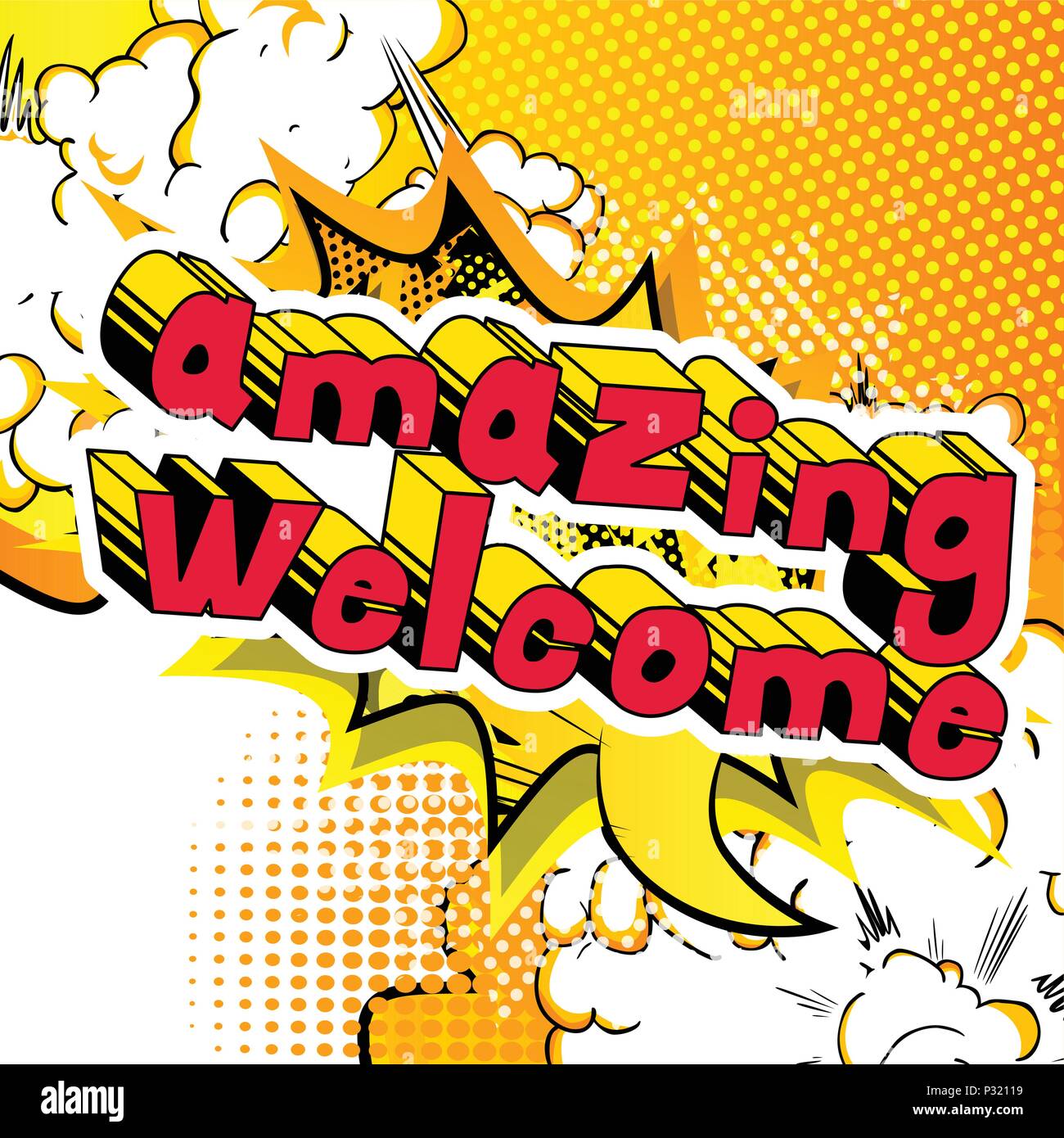 Amazing Welcome - Comic book word on abstract background Stock Vector ...