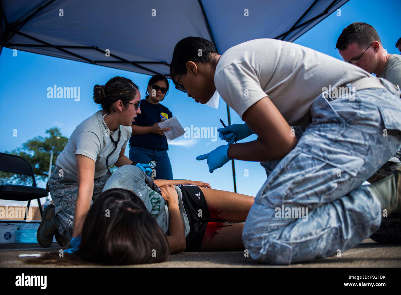 Emergency medical technicians assigned to the 19th Medical Group at ...