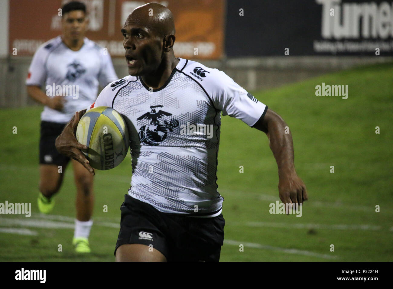 Marine Corps Sgt. Timoci Kawa of MCB Hawaii runs in for the score ...