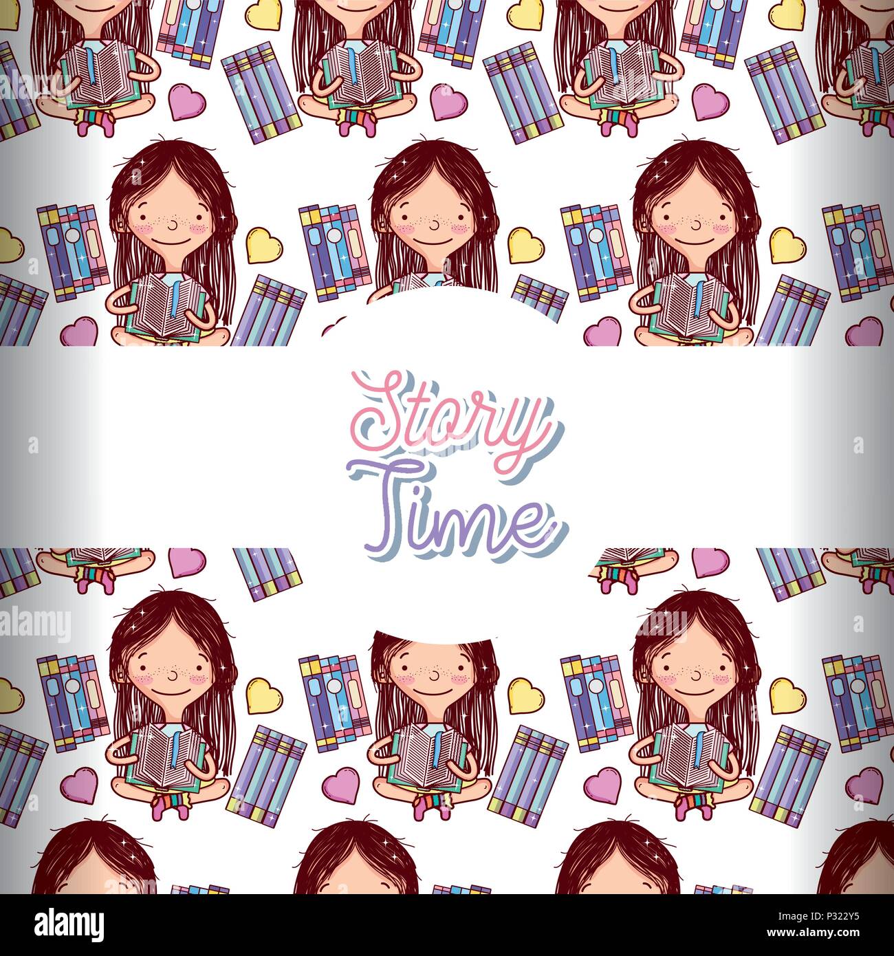 Teacher read kindergarten class story Stock Vector Images - Alamy