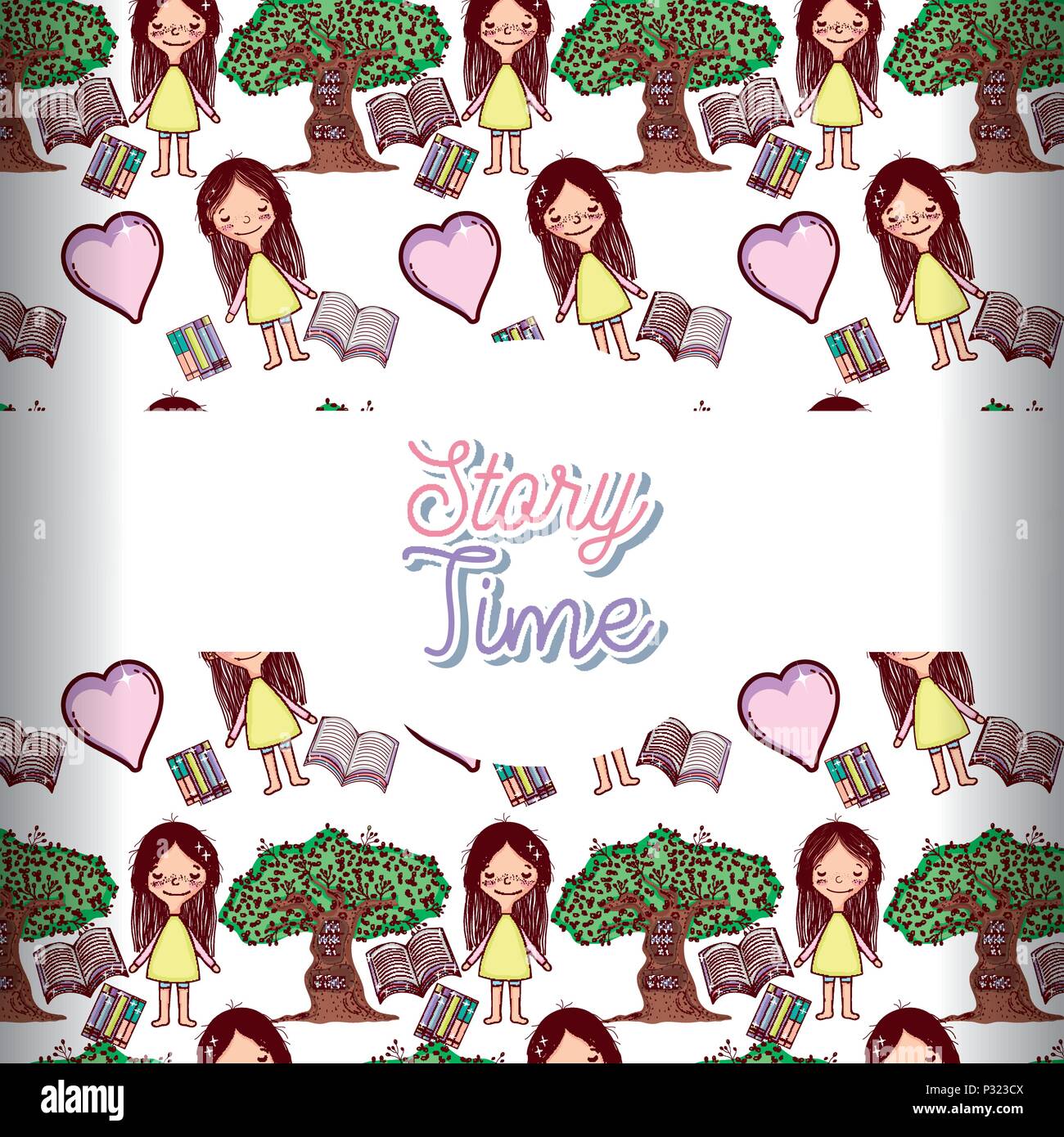 Teacher read kindergarten class story Stock Vector Images - Alamy