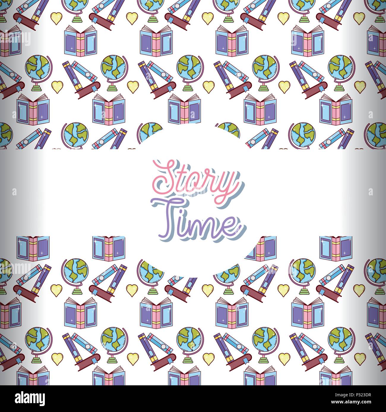 Teacher read kindergarten class story Stock Vector Images - Alamy