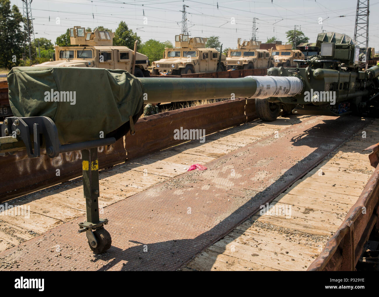 U.S. Marines moved gear onto the Bulgarian rail system, Aug. 23, 2016 ...