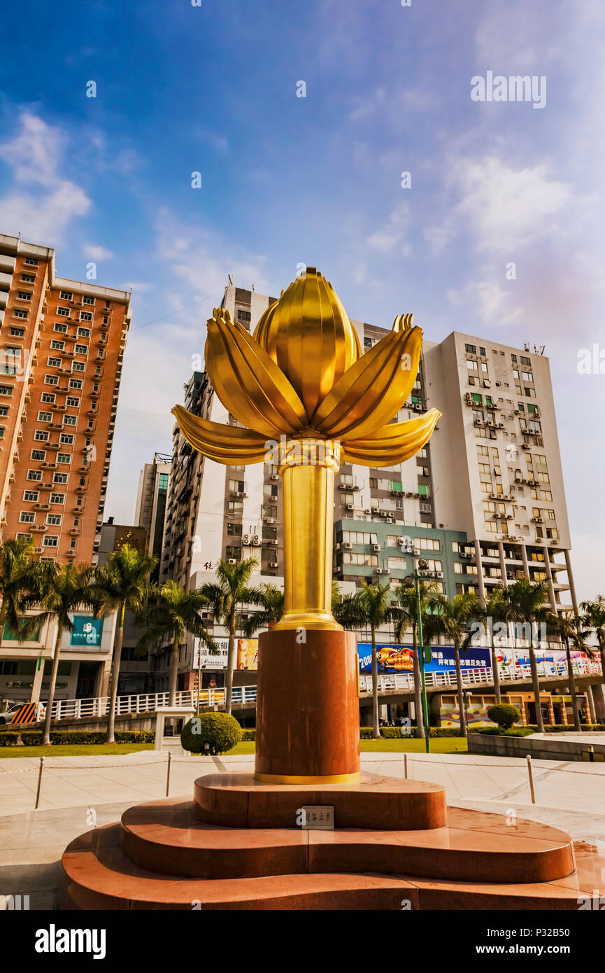 Macau, China - January 31, 2008: Standing in Lotus Square next to the ...