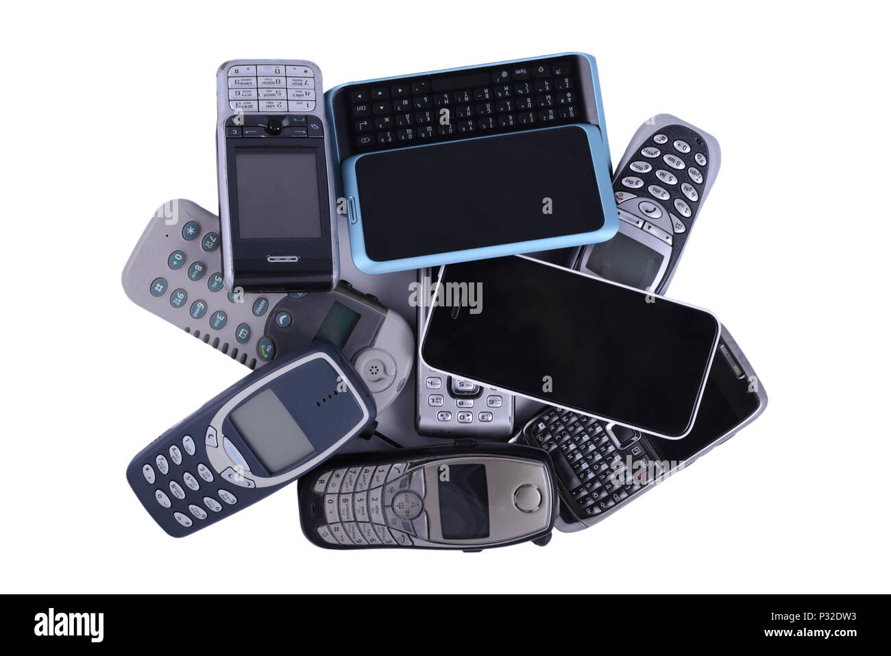 The Bunch of old mobile phones Stock Photo - Alamy