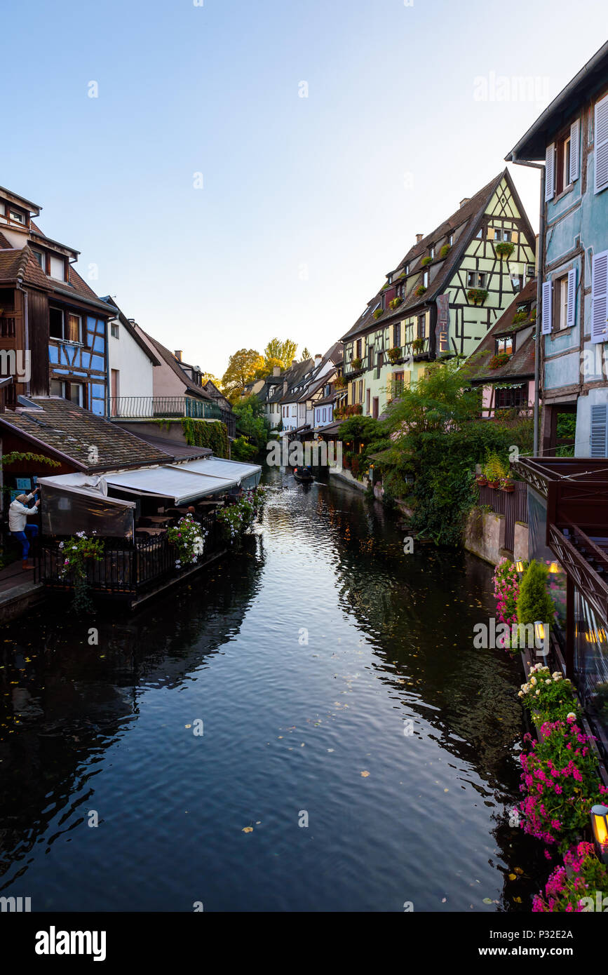 Beautiful view of the historic town of Colmar, also known as Little ...