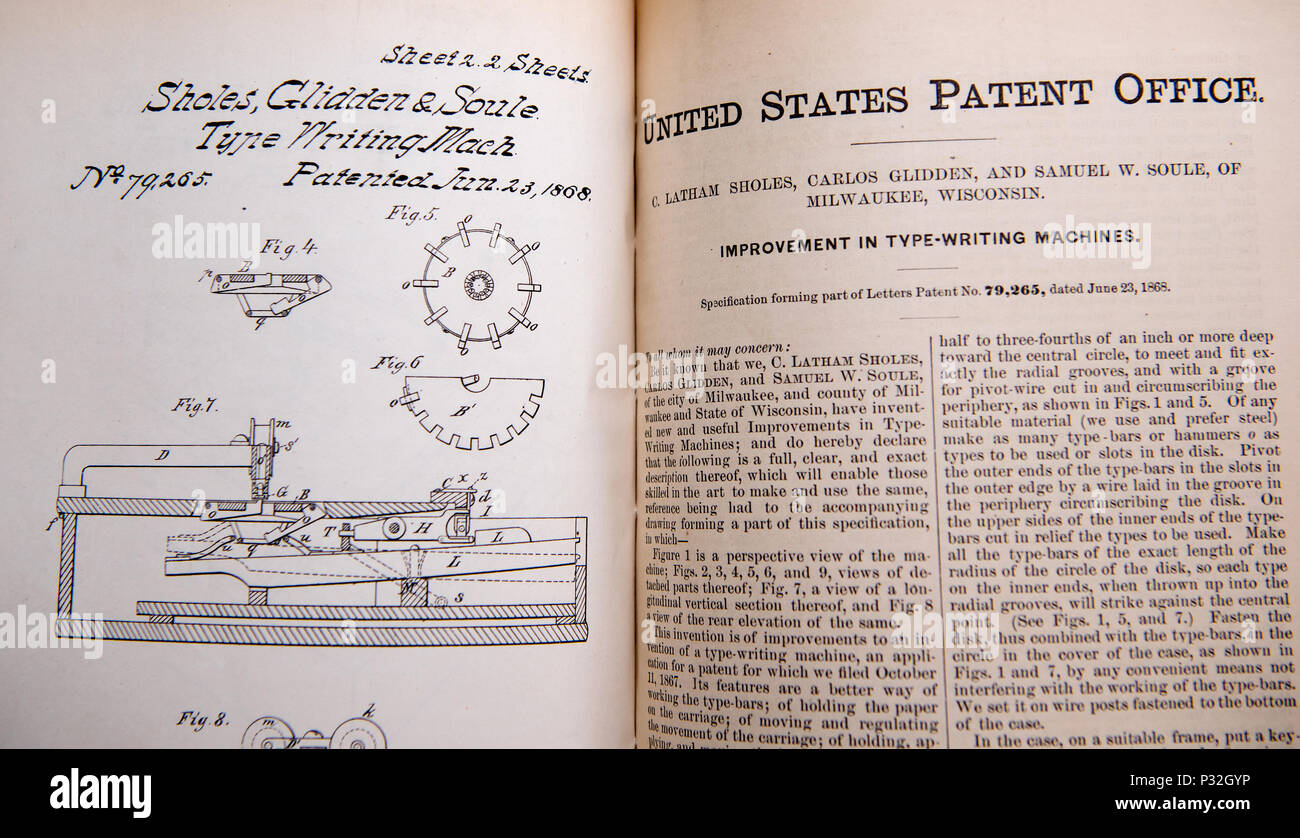 Typewriter patent hi-res stock photography and images - Alamy