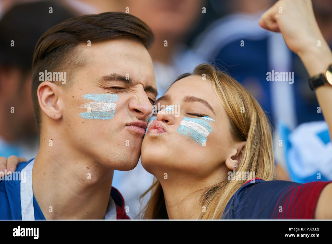 Argentina football fans face paint hi-res stock photography and images ...