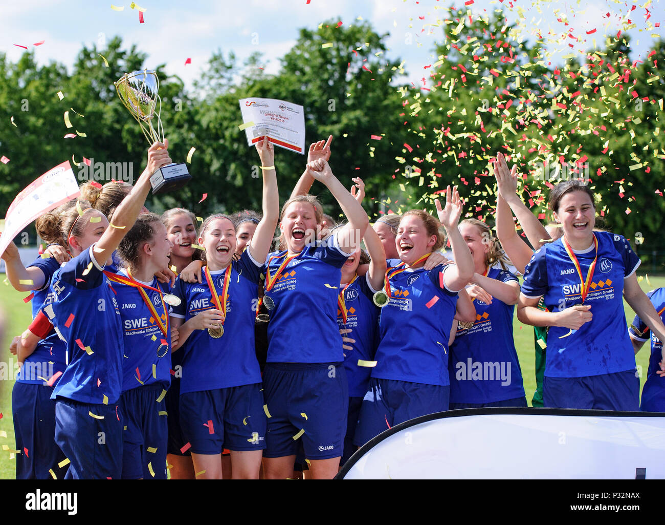 Karlsruhe, Deutschland. 16th June, 2018. Kapitaen Tamara Metz ...