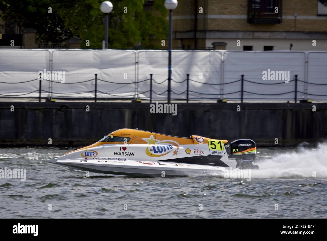 London, Royal Victoria Dock. 16th June 2018. Formula 1 powerboat racing ...