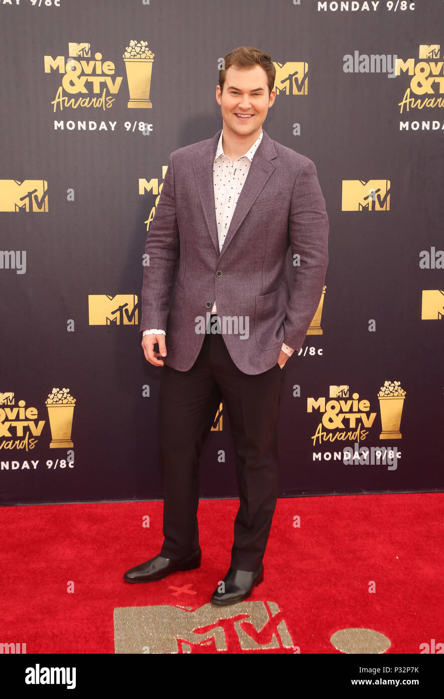 SANTA MONICA, CA - JUNE 16: Justin Prentice, at the 2018 MTV Movie And ...