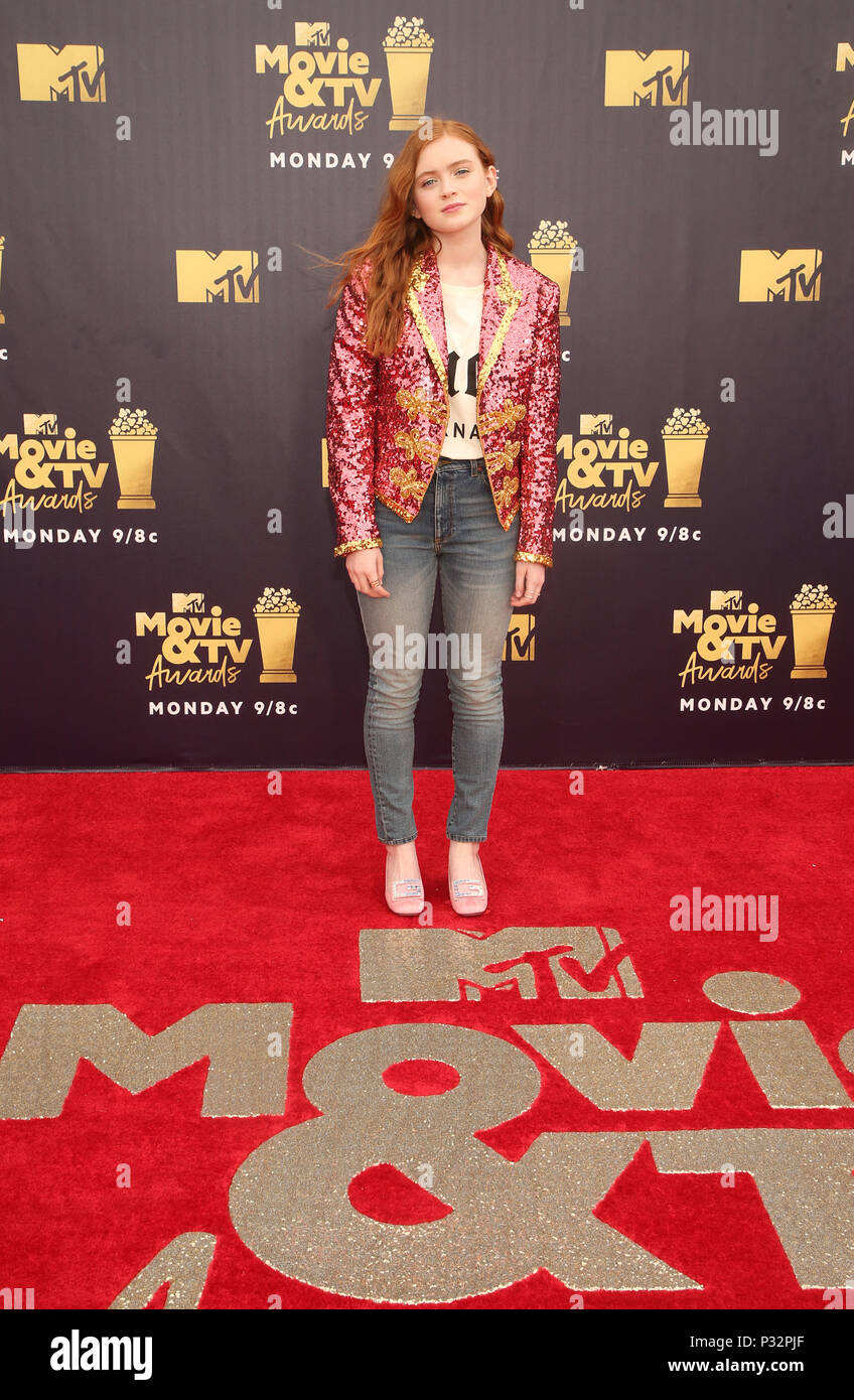 SANTA MONICA, CA - JUNE 16: Sadie Sink, at the 2018 MTV Movie And TV ...
