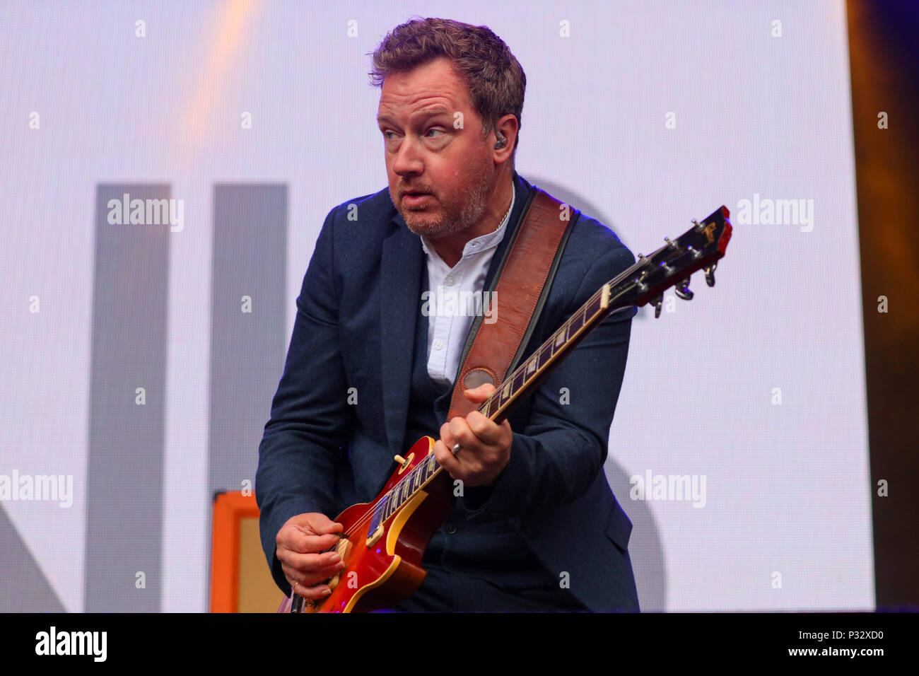 Norway, Oslo - June 17, 2018. The Scottish rock band Travis performs a ...