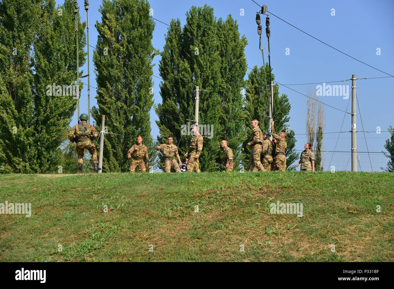 Italian Army cadets assigned to the Military Academy of Modena in Italy ...