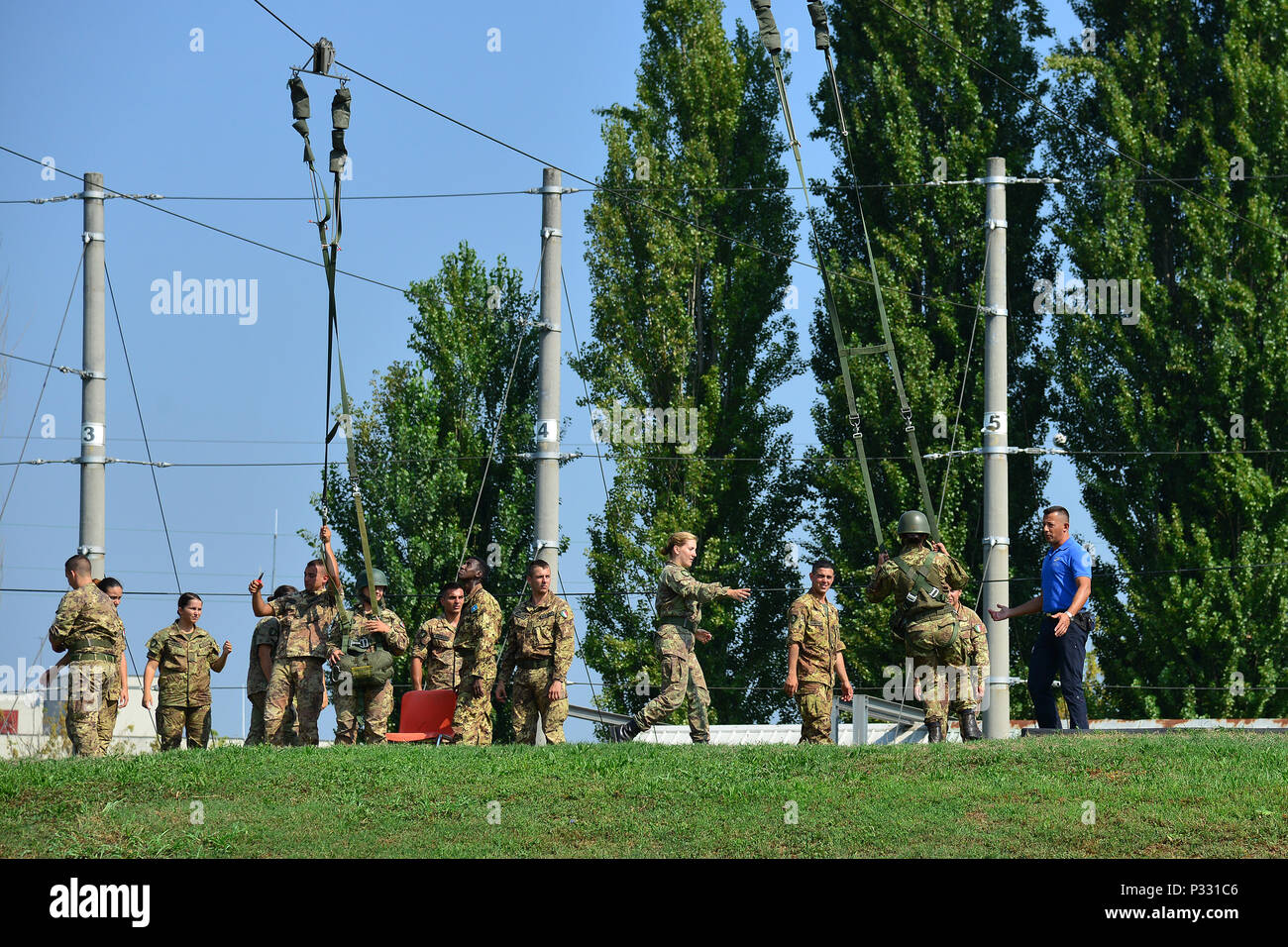 Italian Army cadets assigned to the Military Academy of Modena in Italy ...