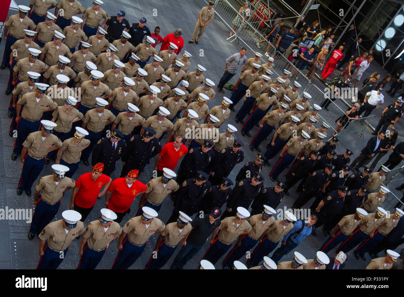 Past, present and future Marines along with New York’s Finest and ...