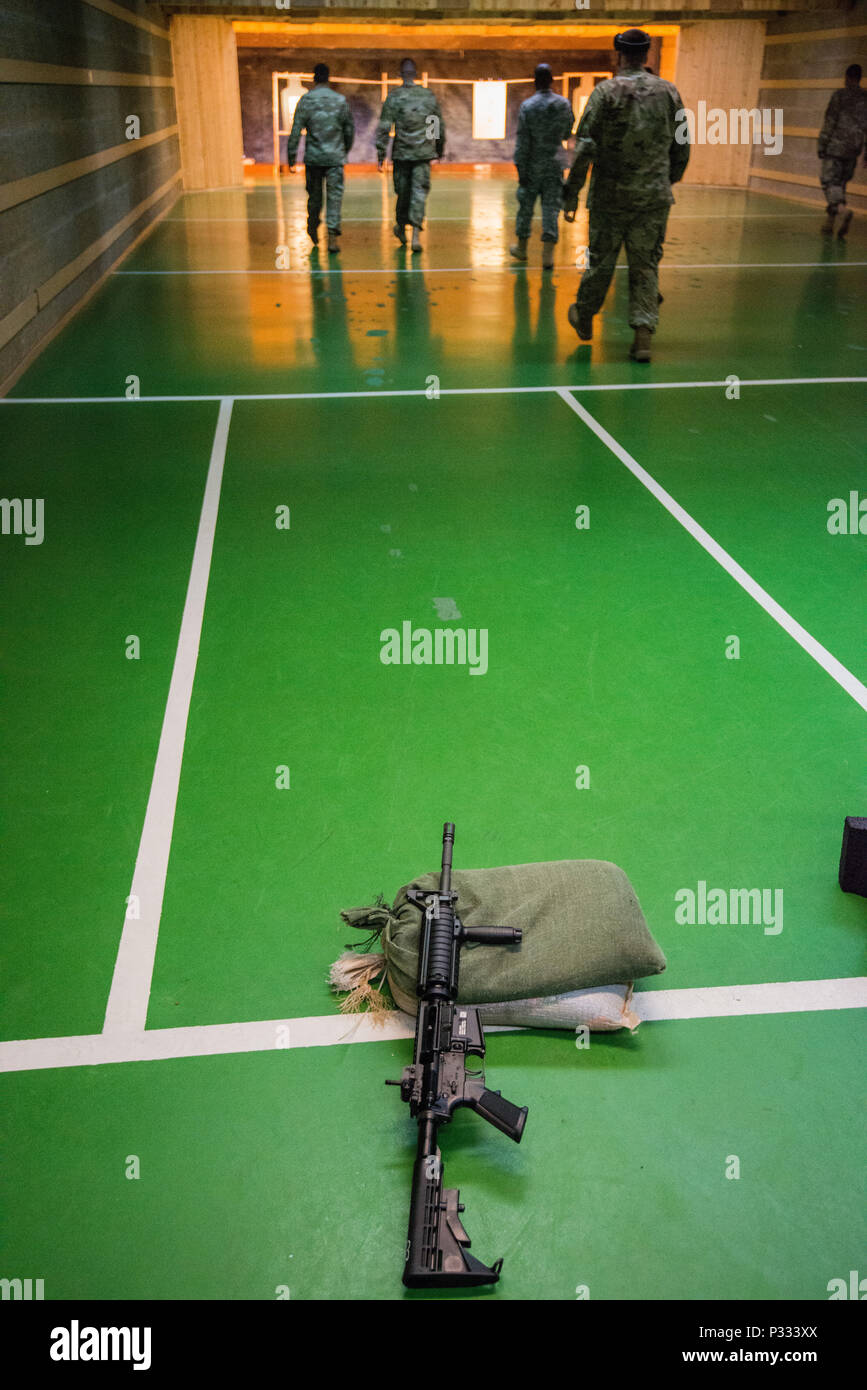 United States Army Garrison Benelux Soldiers walk towards the targets ...