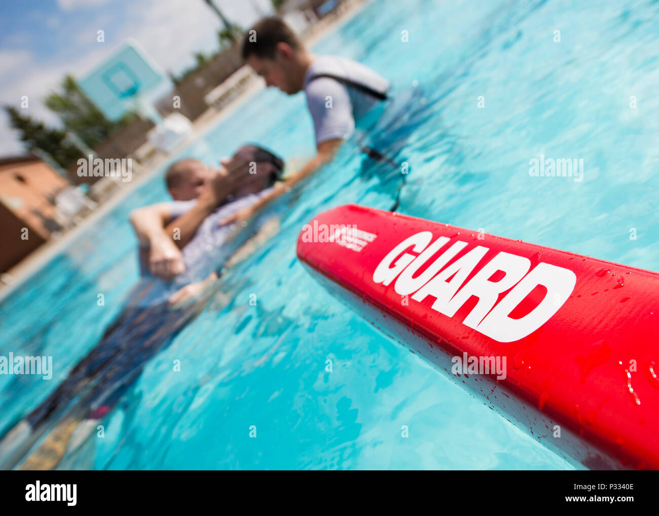 A lifeguard buoy floats in the base pool during the 5th Medical ...