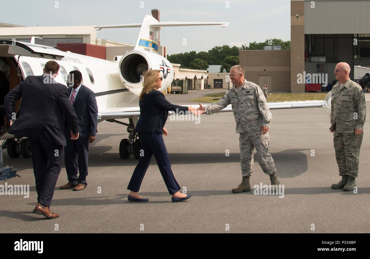 Secretary of the Air Force Deborah Lee James meets U.S. Air Force Maj ...