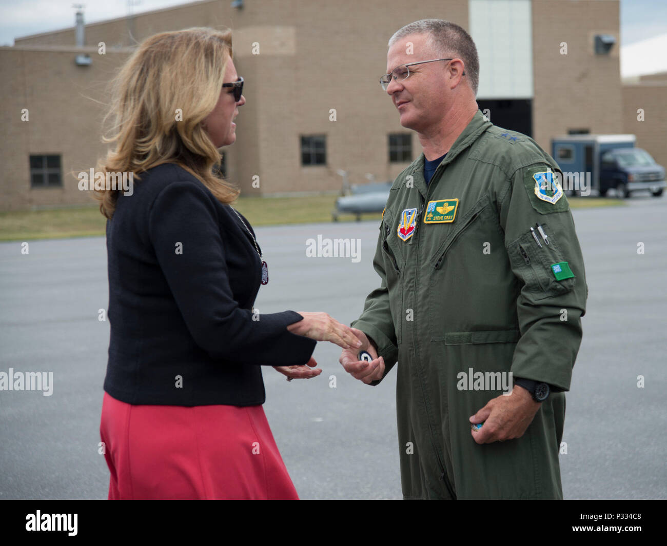Secretary of the Air Force Deborah Lee James and U.S. Air Force Maj ...