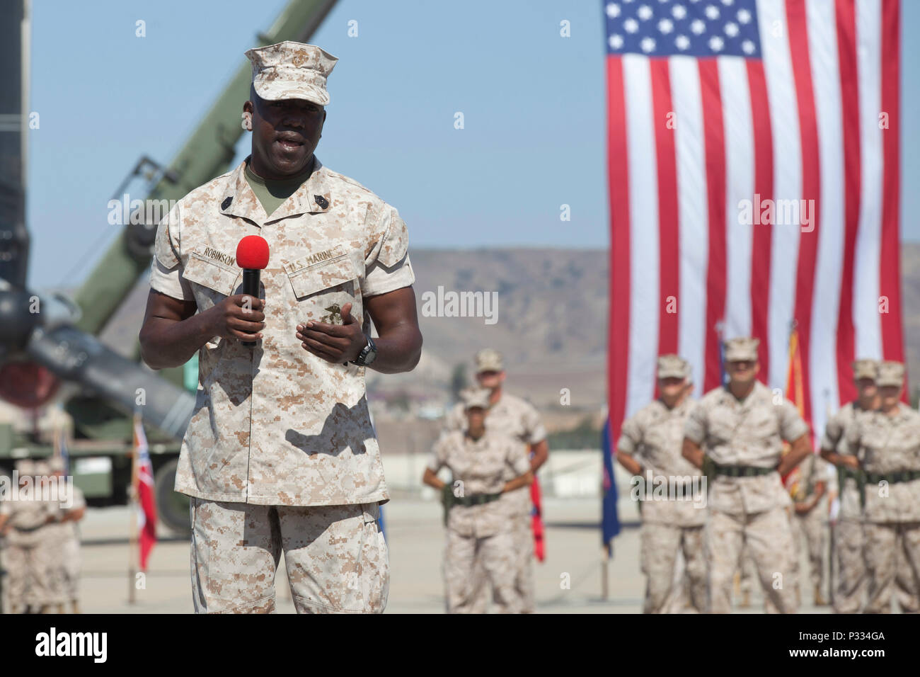 U.S. Marine Corps Sgt. Maj. Reginald Robinson, the incoming Sgt. Maj ...