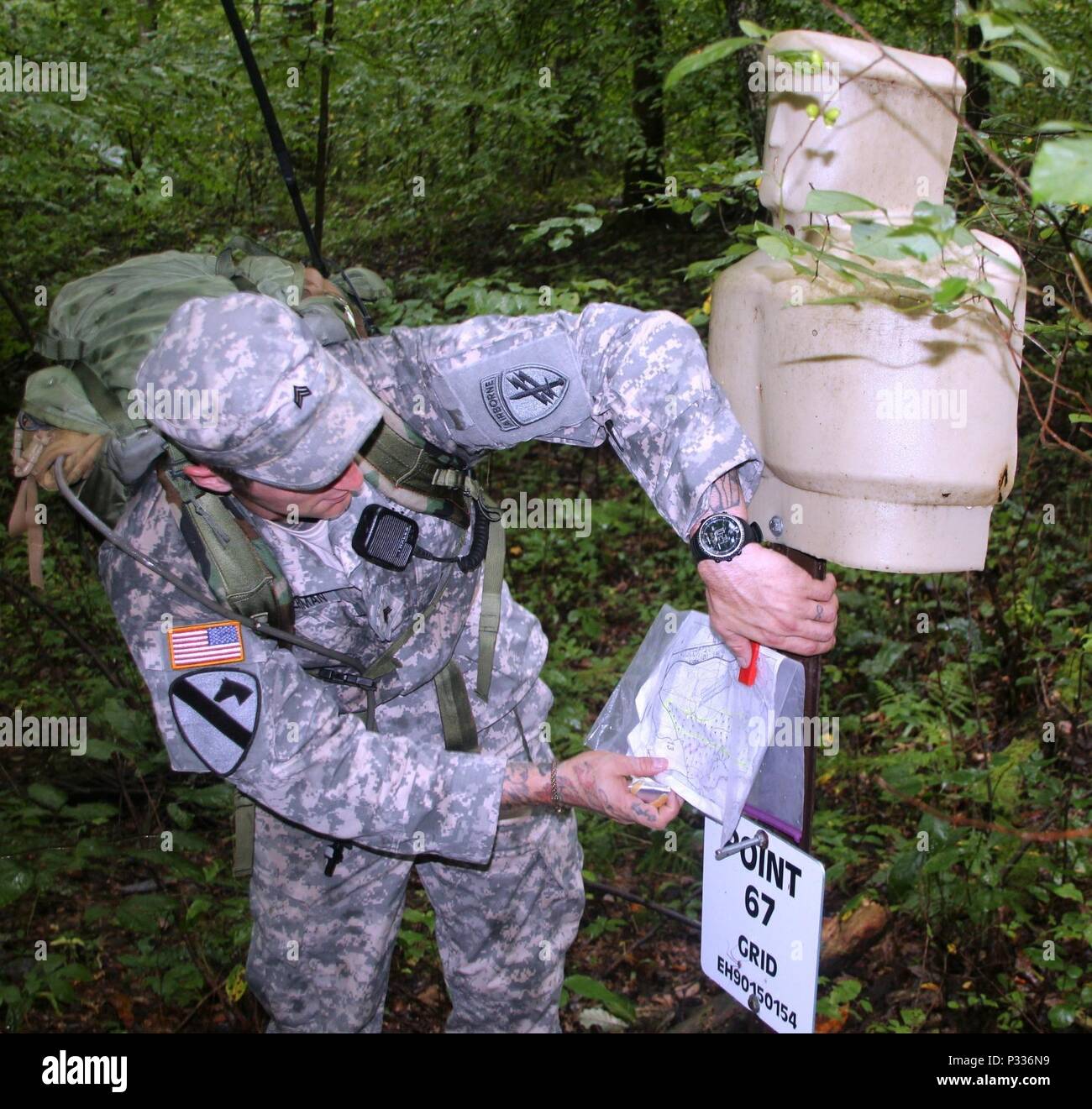 Sgt. Jacob Showerman of Bravo Company, 412th Civil Affairs Battalion (A ...