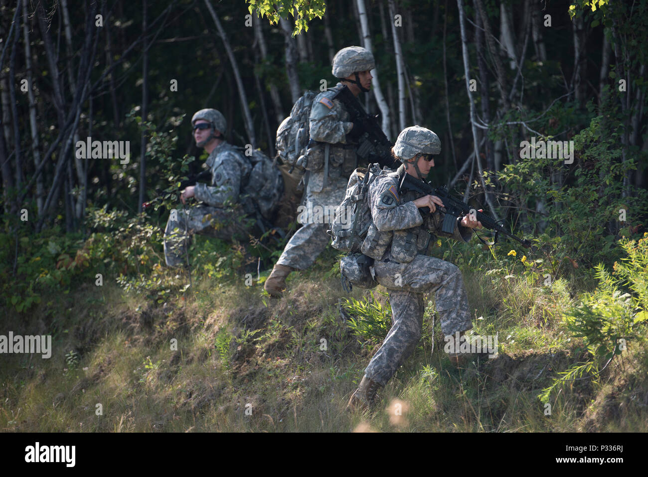 U.S. Soldiers secure a landing zone during a Situational Training ...