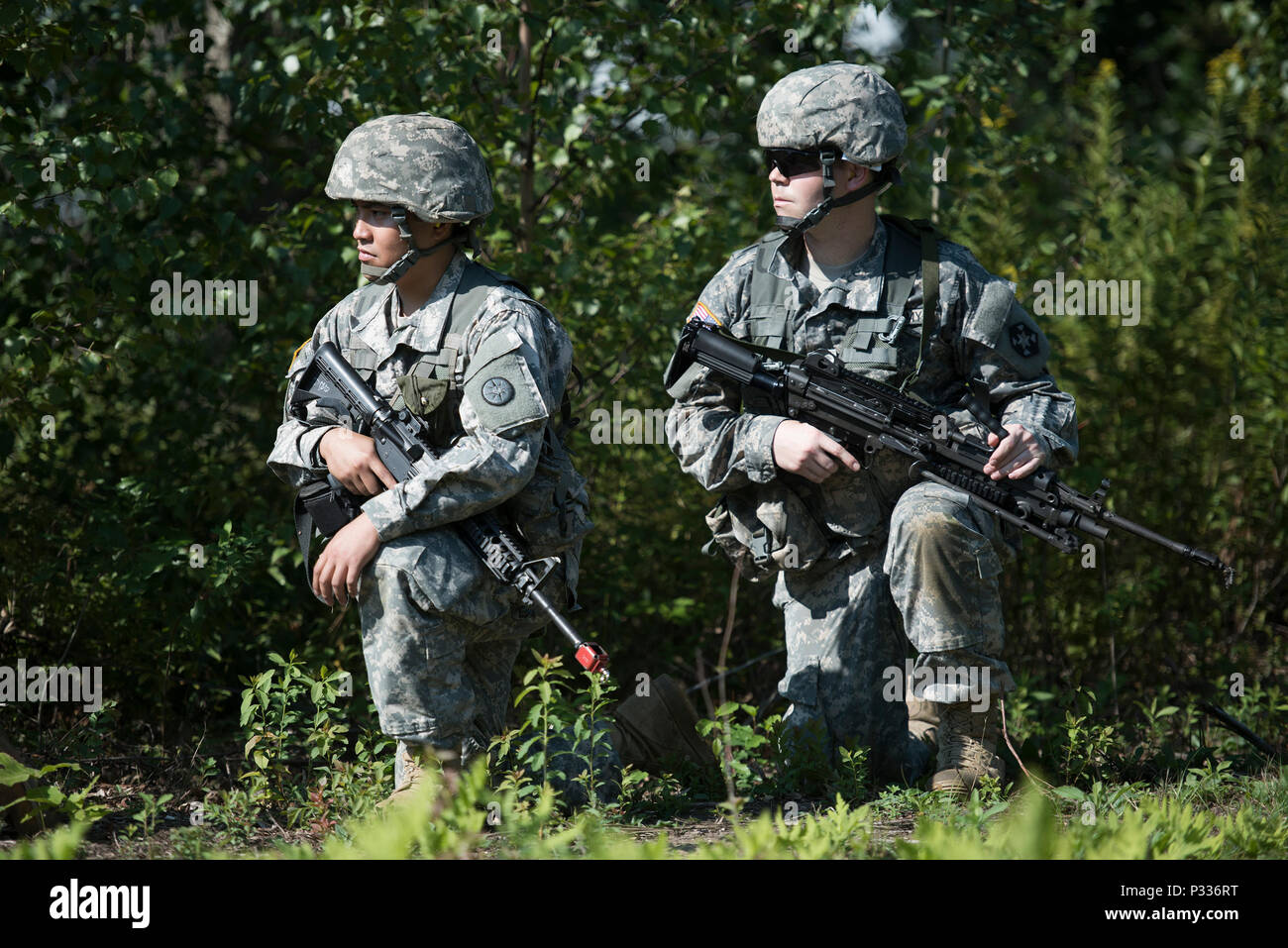 U.S. Soldiers secure a landing zone during a Situational Training ...