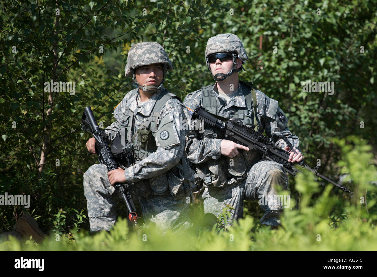 U.S. Soldiers secure a landing zone during a Situational Training ...