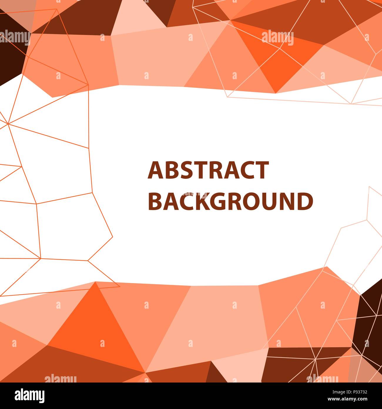 Abstract orange geometric background with polygon design, stock vector ...