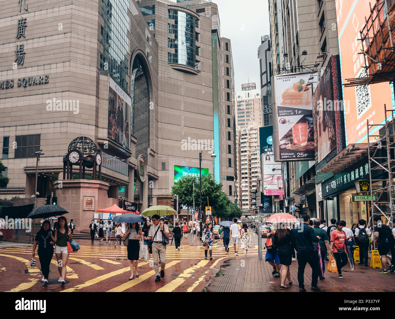 June 15, 2018 -Causeway Bay, Hong Kong : Busy street with advertising ...