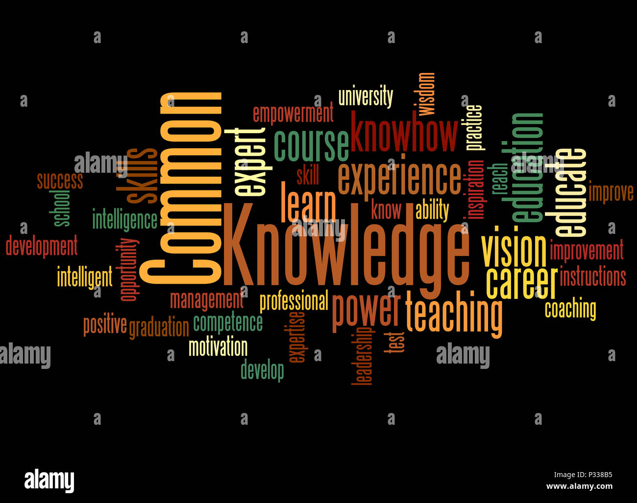 Common Knowledge, word cloud concept on black background Stock Photo ...