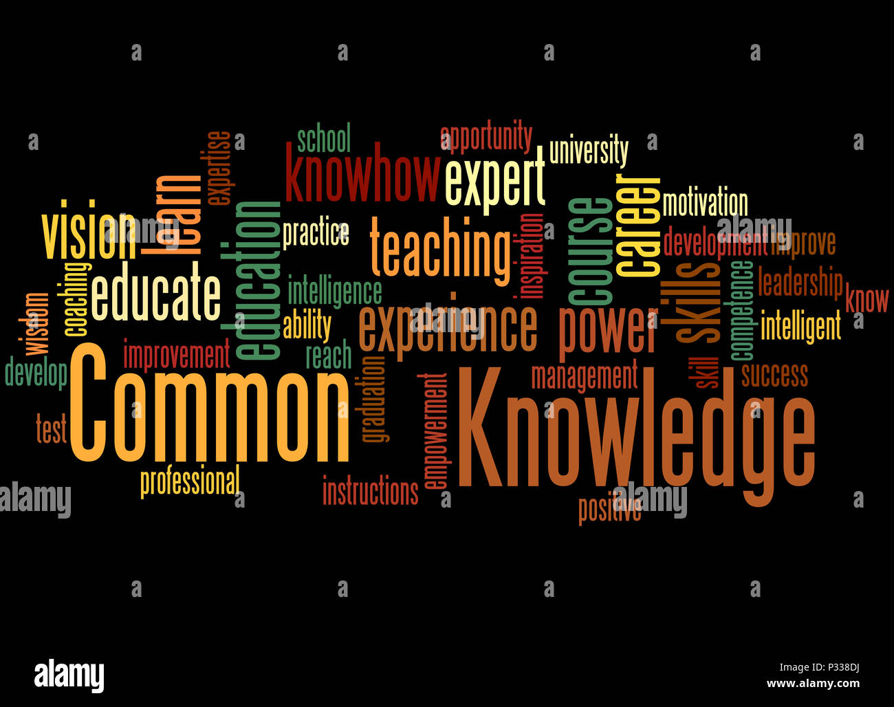 Common Knowledge, word cloud concept on black background Stock Photo ...