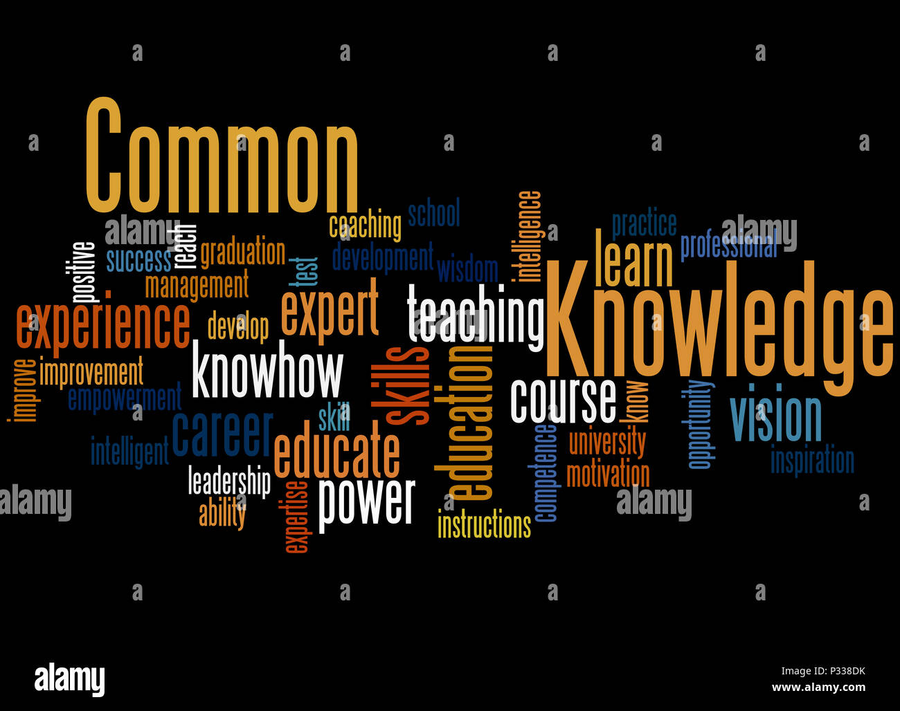 Common Knowledge, word cloud concept on black background Stock Photo ...