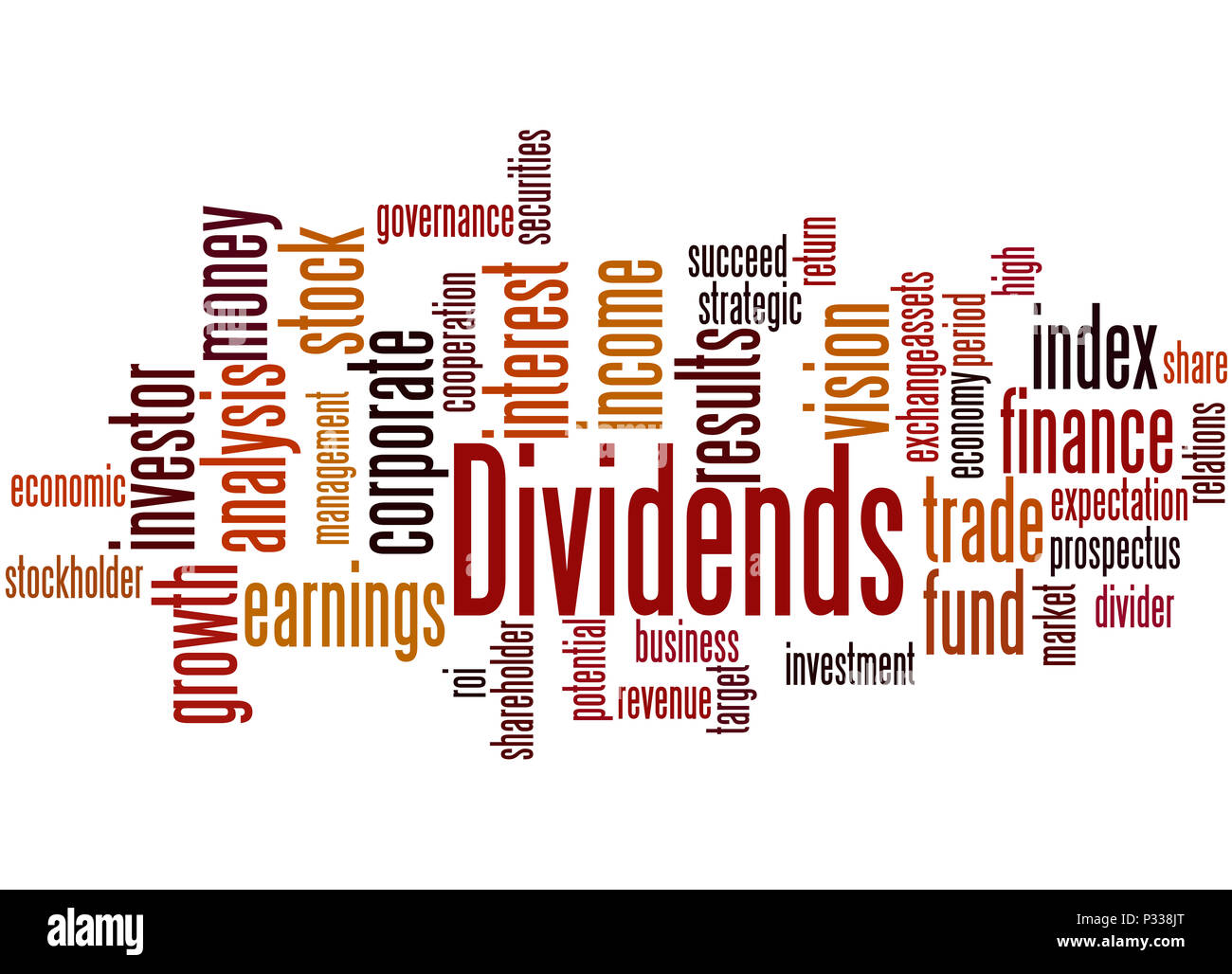 Dividends, word cloud concept on white background Stock Photo - Alamy