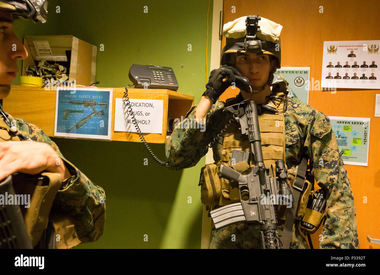 U.S. Marine Corps Sgt. Austin Gilkey, a Marine Security Guard (MSG ...