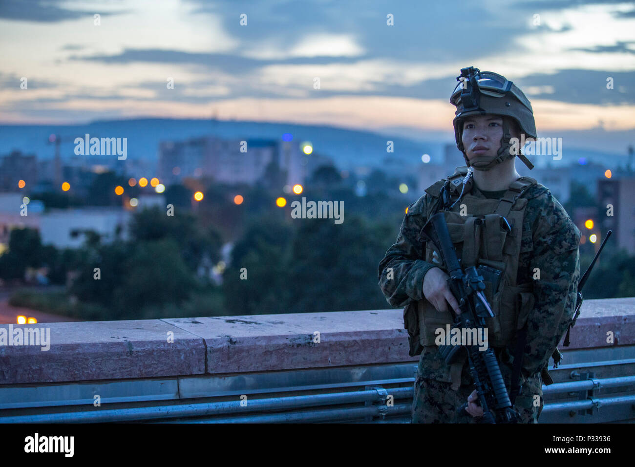 U.S. Marine Corps Cpl. Hongyi Zheng, a Marine Security Guard (MSG ...