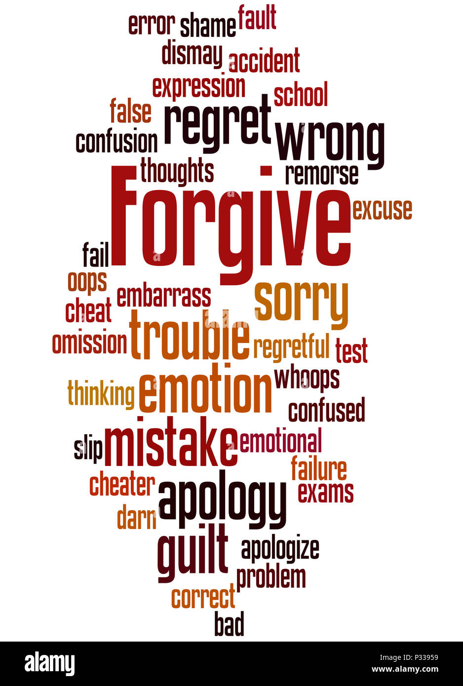 Forgive, word cloud concept on white background Stock Photo - Alamy