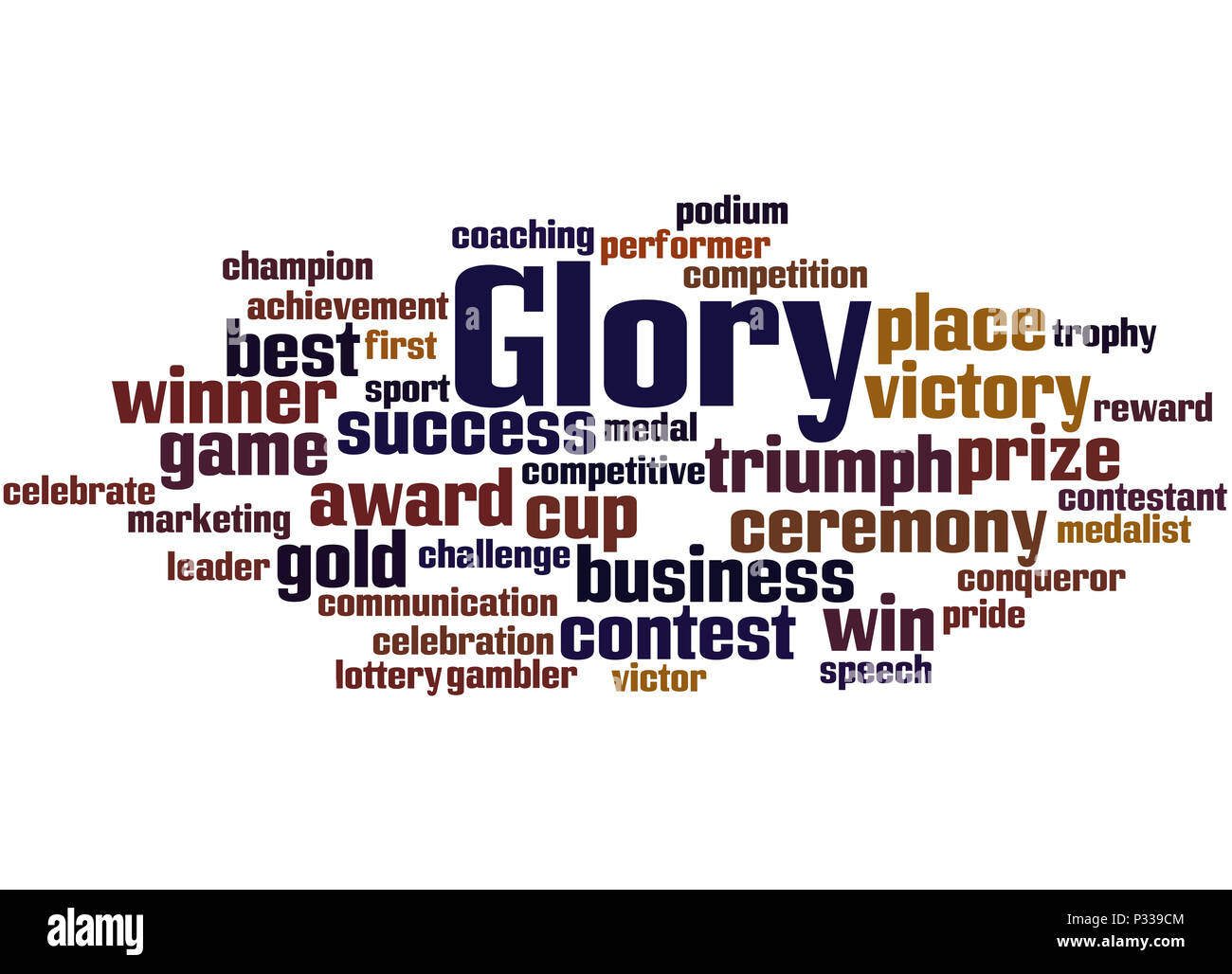 Glory, word cloud concept on white background Stock Photo - Alamy