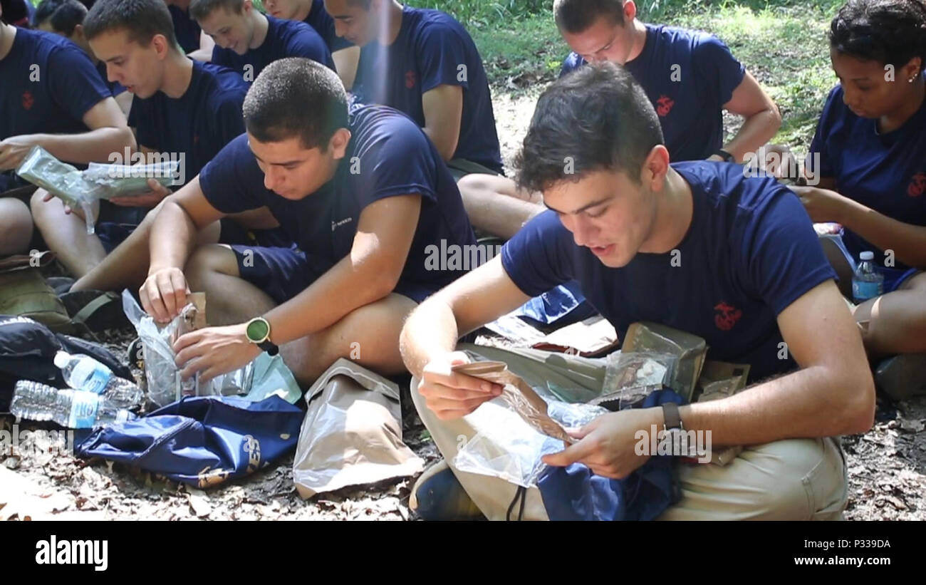 U.S. Marine applicants in the Delayed Entry Program observe the ...