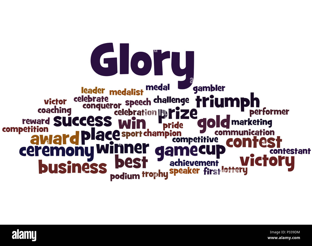 Glory, word cloud concept on white background Stock Photo - Alamy