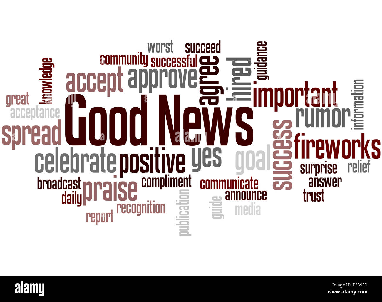 Good News, word cloud concept on white background Stock Photo - Alamy